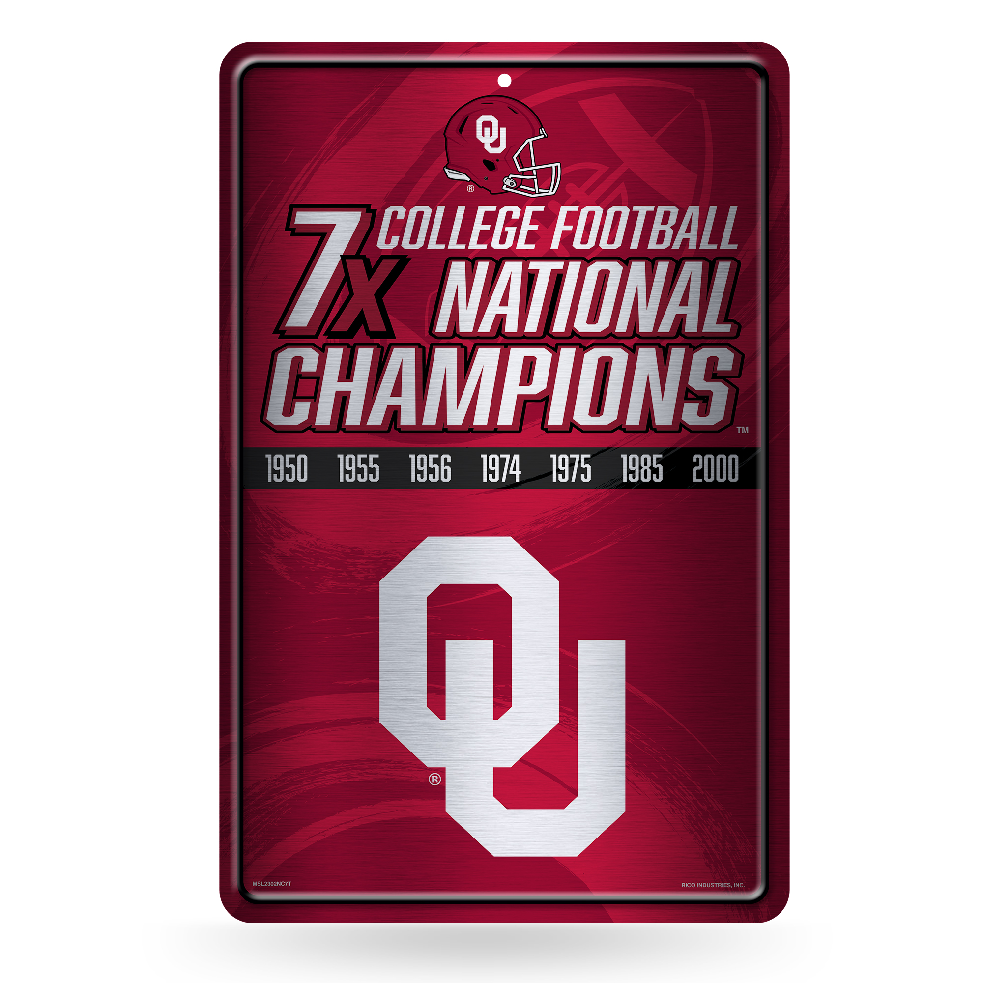 Oklahoma Sooners Champ 11" x 17" Metal Home D?cor Sign