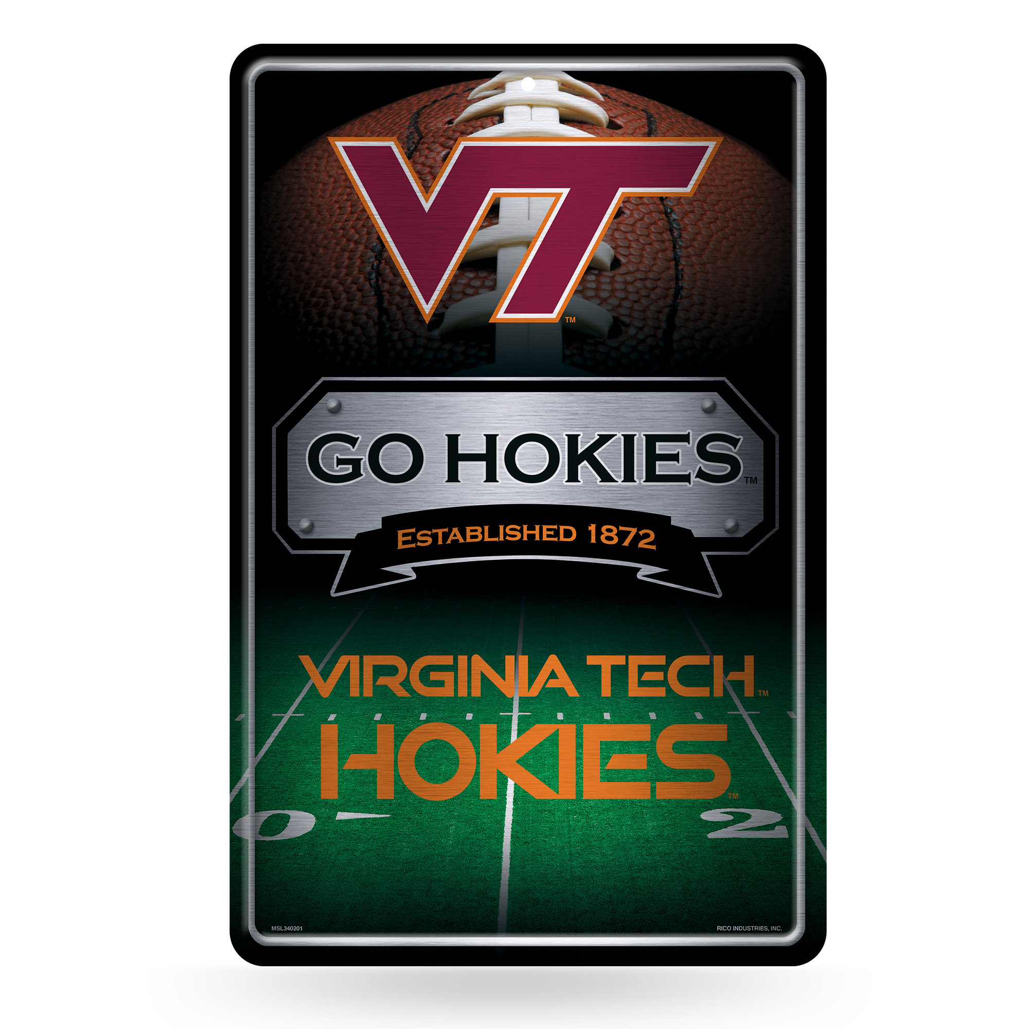 NCAA Rico Industries Virginia Tech Hokies Large Metal Sign 611407442326 ...